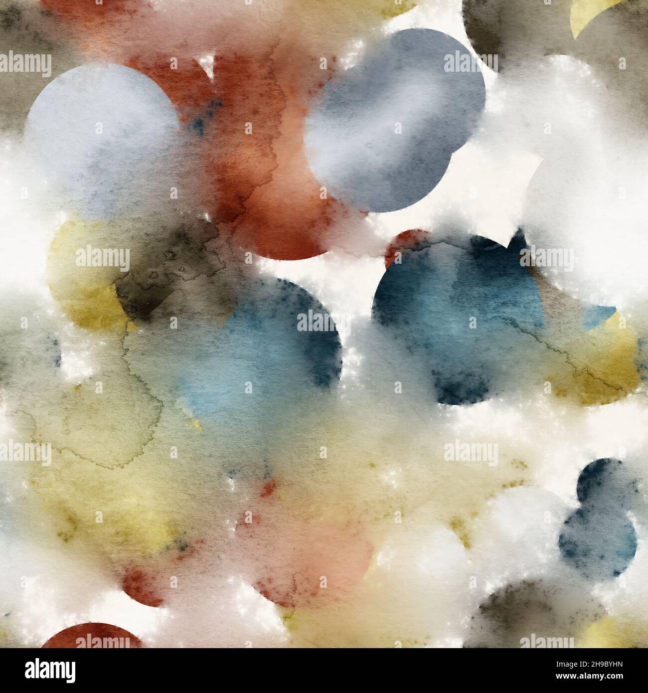Seamless geo watercolor wet on wet bleed surface pattern design for ...