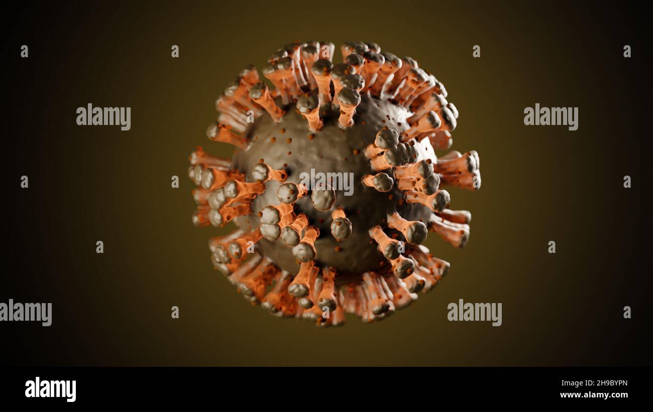 Illustration of a single virus cell model Stock Photo - Alamy