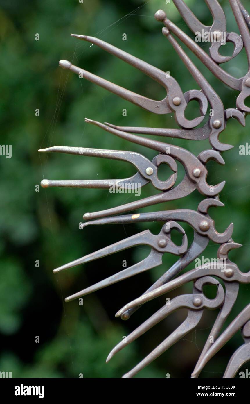 abstract metal array of vintage carpenters nail pincers Stock Photo - Alamy