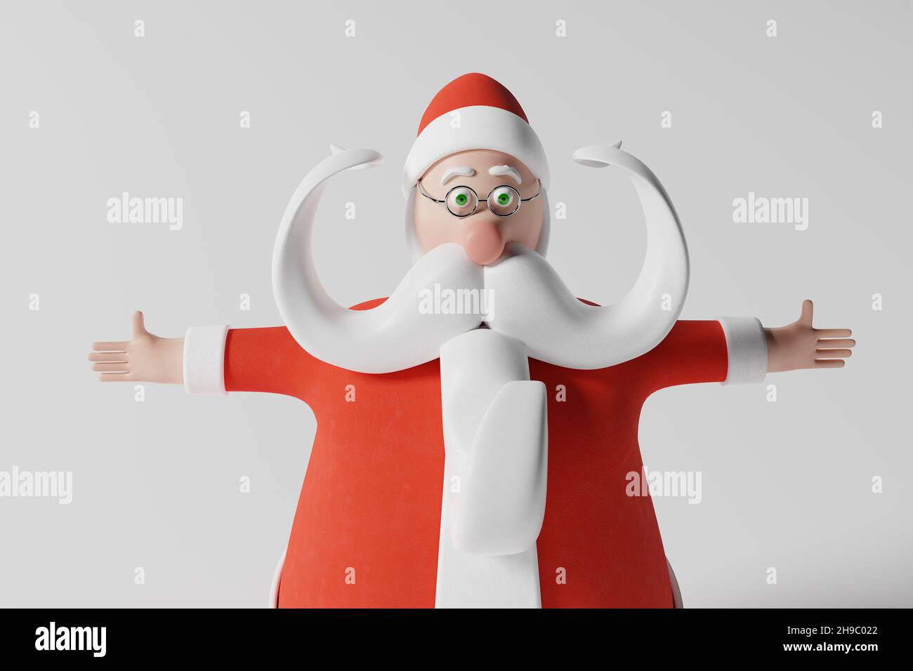 Funny Santa Claus reaching arms, ready for hugging - realistic cartoon ...