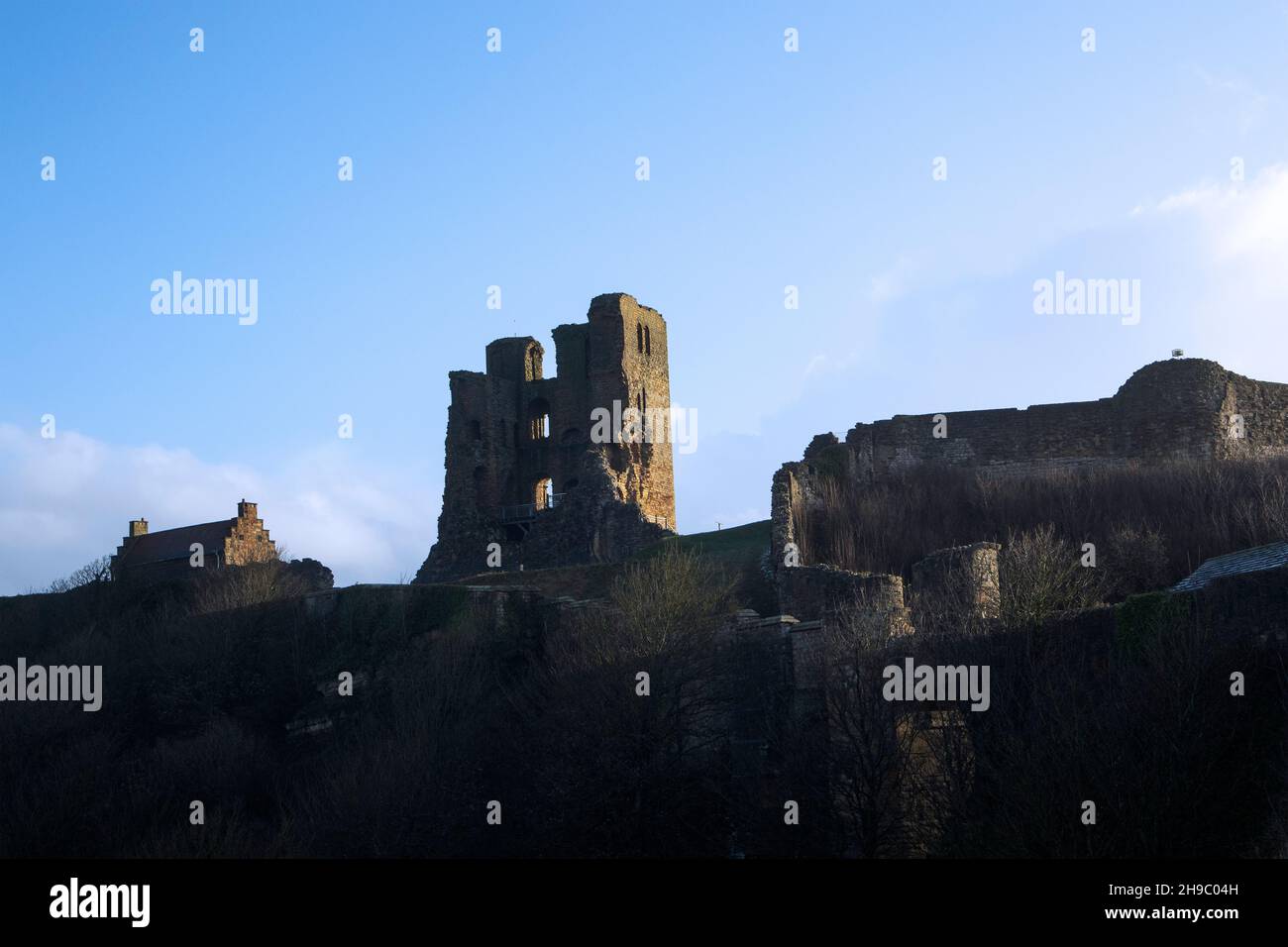 The promontory headland makes Scarborough Castle a dominant feature ...