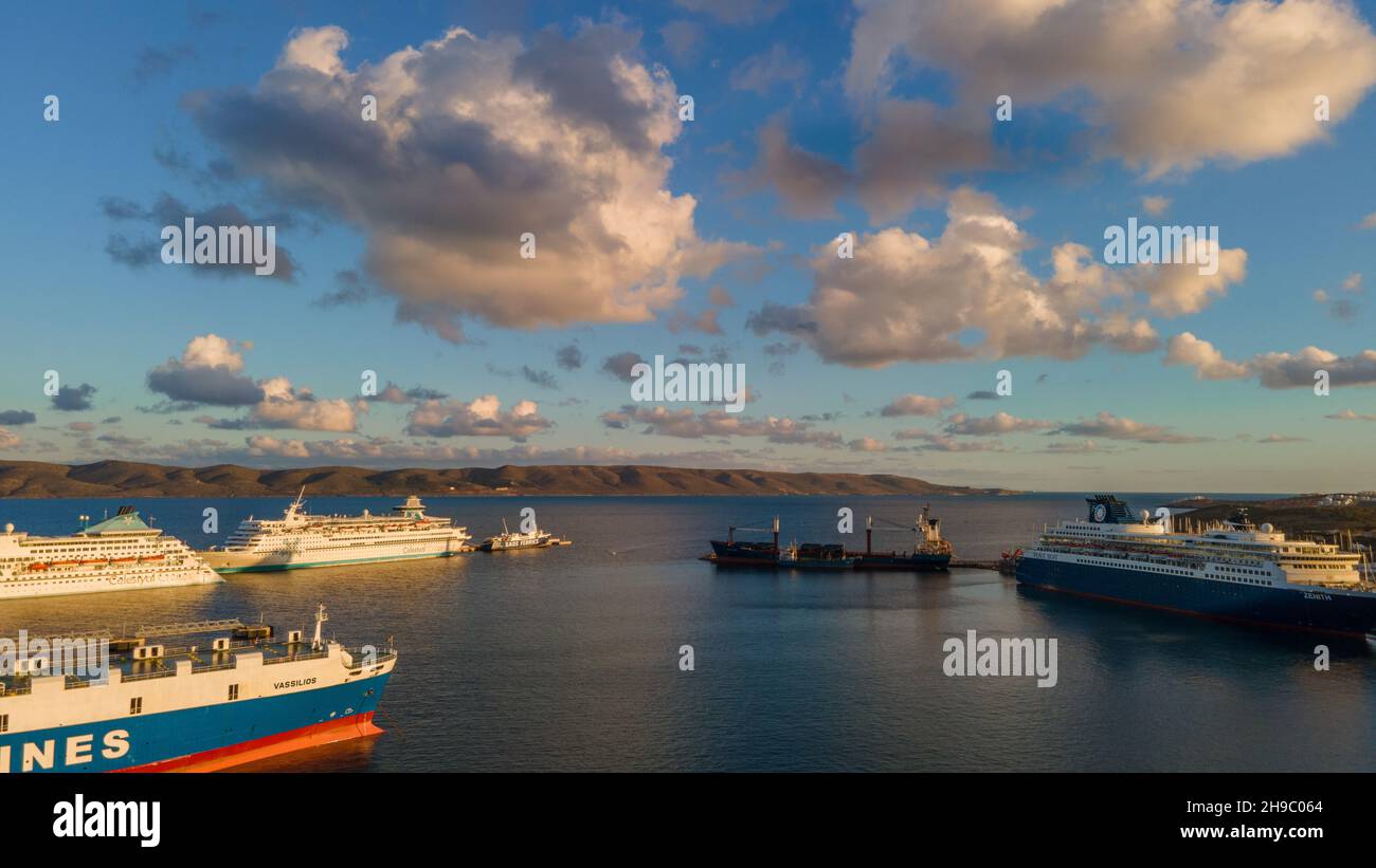 Vassilios of Salamis Lines at Lavrio port,Greece Stock Photo - Alamy
