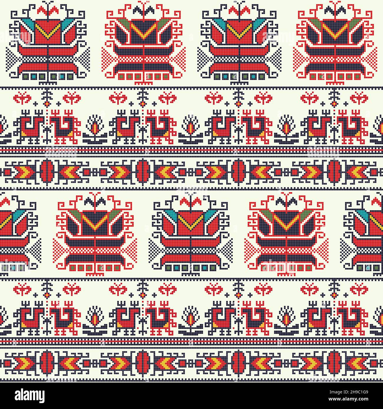 Traditional Bulgarian embroidery vector pattern Stock Vector Image ...