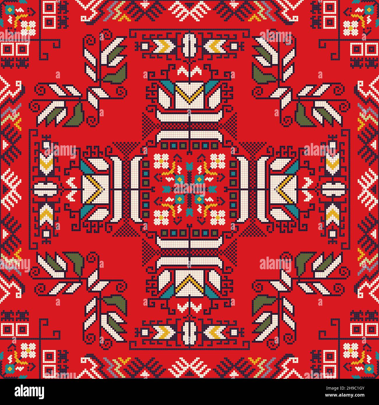 Traditional Bulgarian embroidery vector pattern Stock Vector Image ...