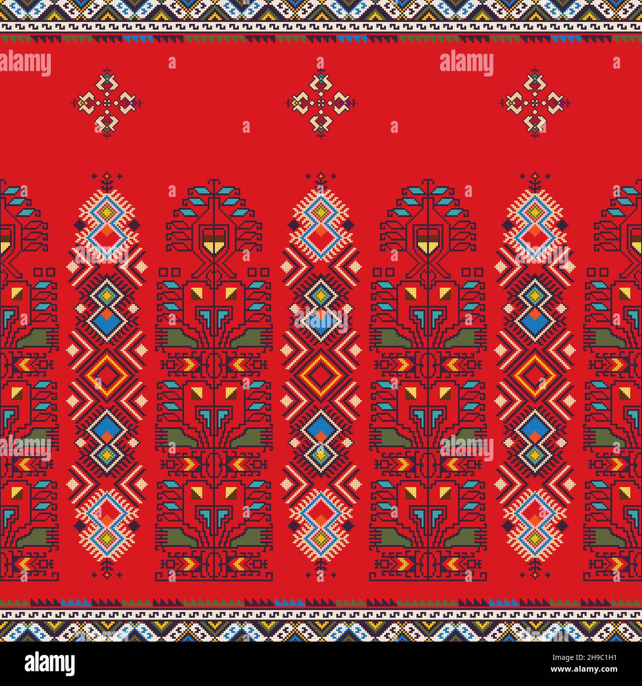 Traditional Bulgarian embroidery vector pattern Stock Vector Image ...