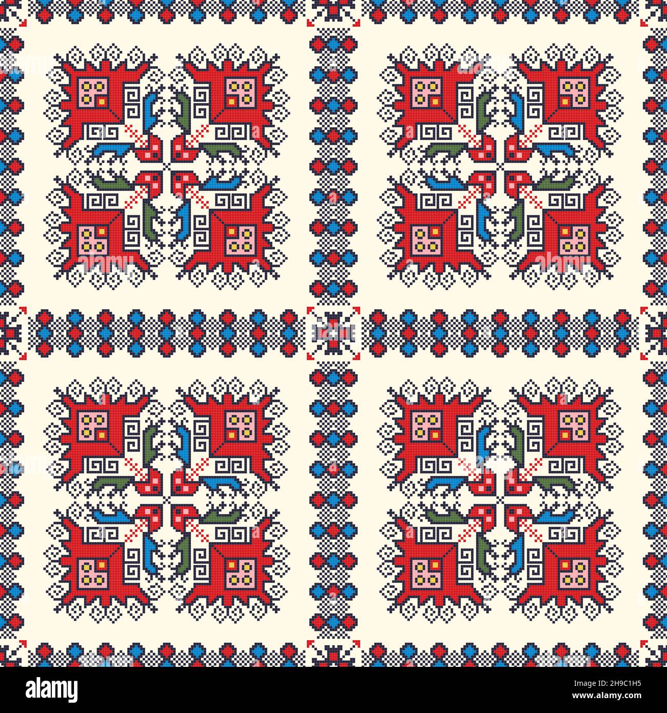 Traditional Bulgarian embroidery vector pattern Stock Vector Image ...