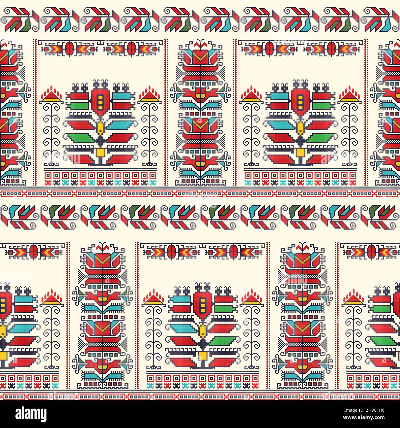 Traditional Bulgarian embroidery vector pattern Stock Vector Image ...