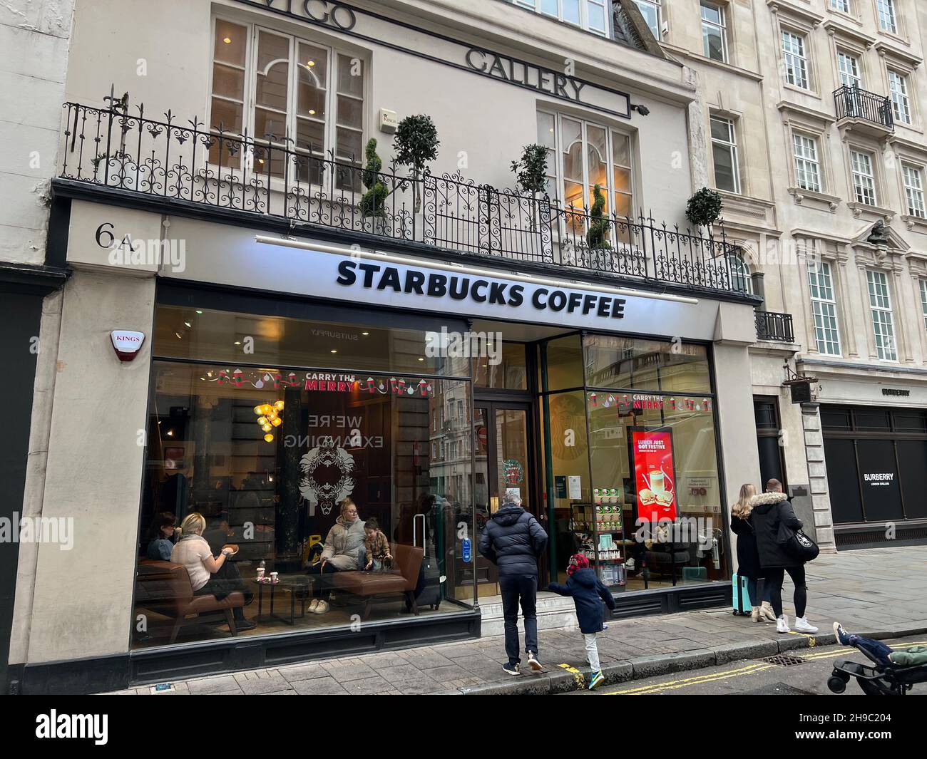 The Starbucks Coffee shop on Vigo Street in London, England is ...