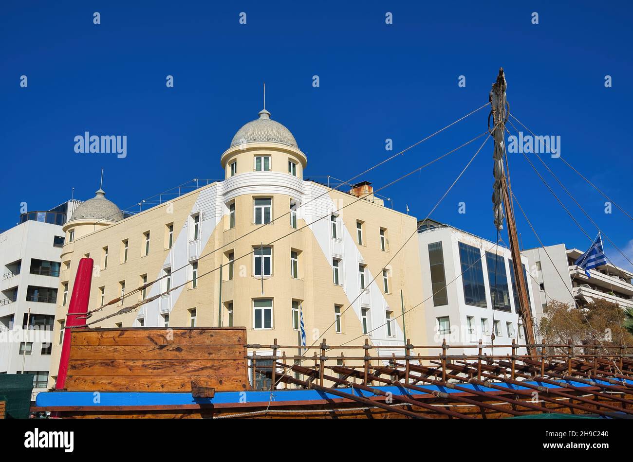 VOLOS, GREECE - Nov 02, 2021: Argo is located in its port, beautiful ...