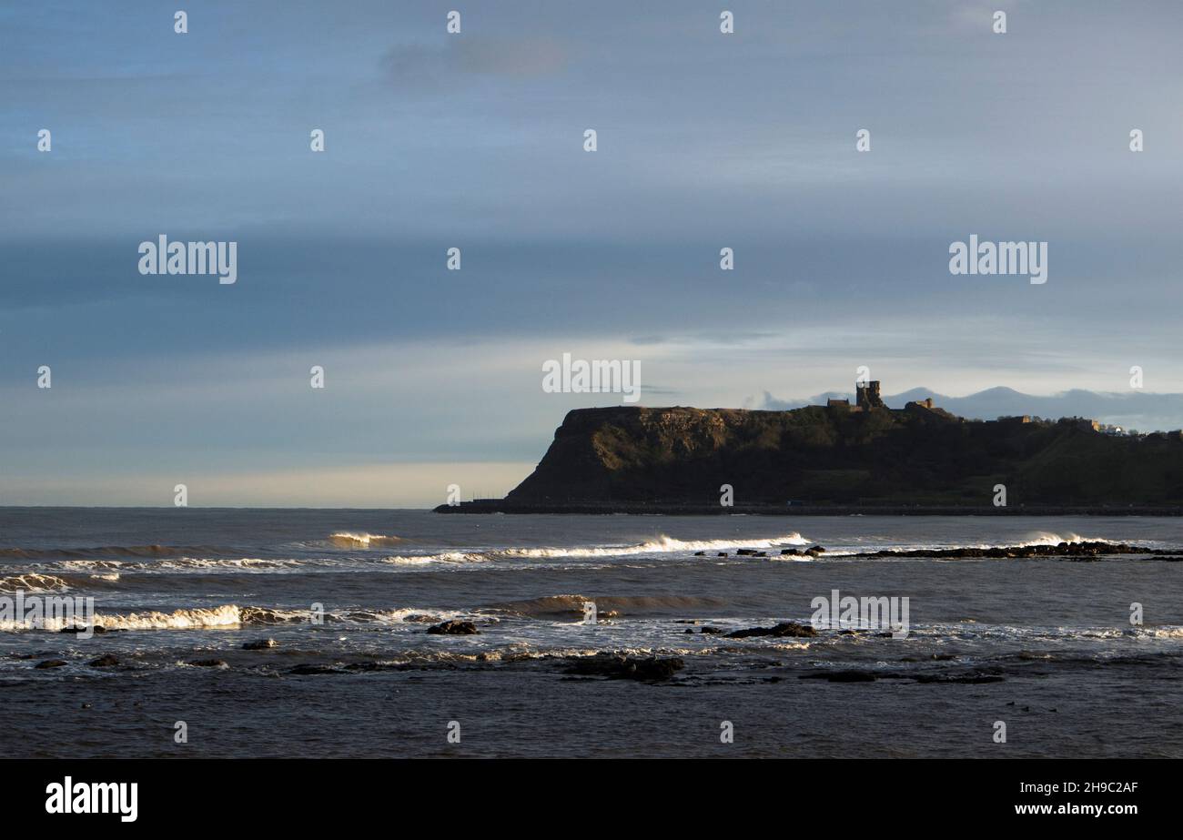 The promontory headland makes Scarborough Castle a dominant feature ...