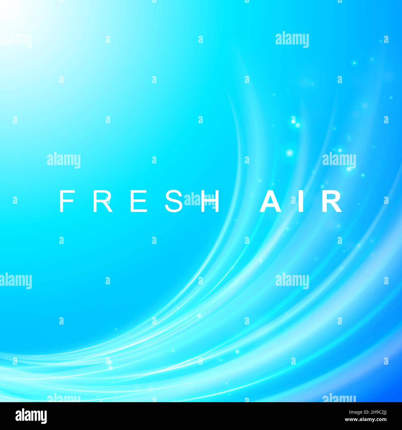 Waves showing a stream of clean fresh air. Blue waves with a fresh ...