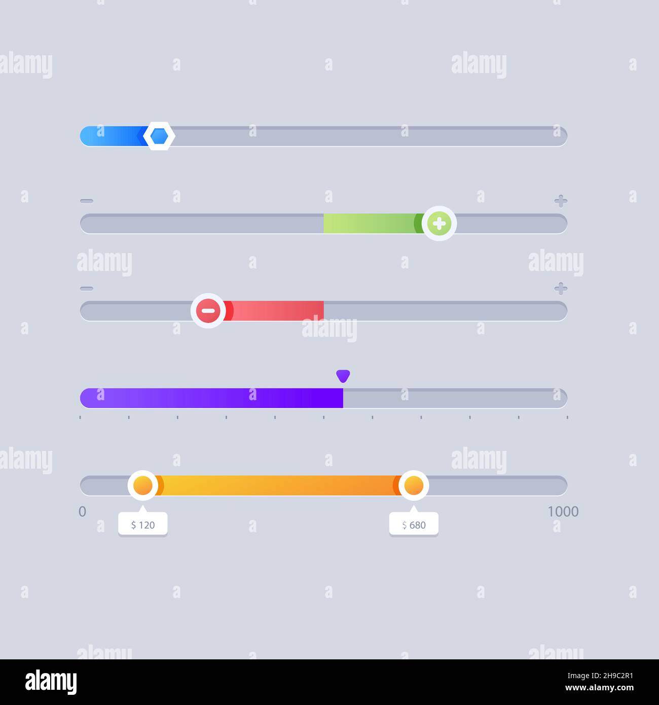 Gradient sliders set Vector illustration Stock Vector Image & Art - Alamy