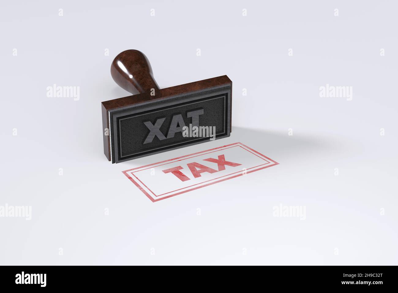 Rubber stamping that says Tax on White Background Stock Photo - Alamy