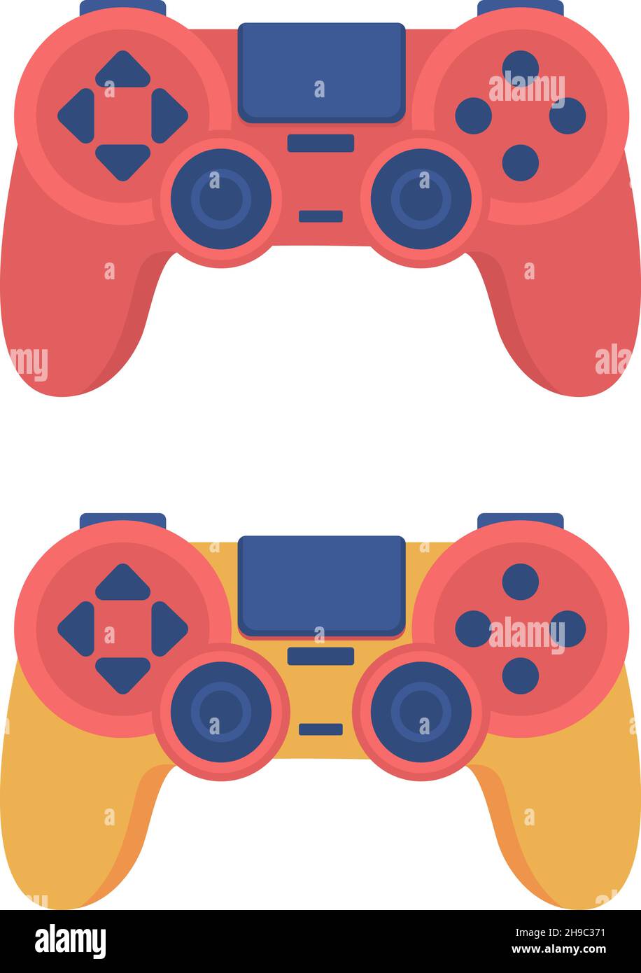 Colorful controllers semi flat color vector object set Stock Vector ...
