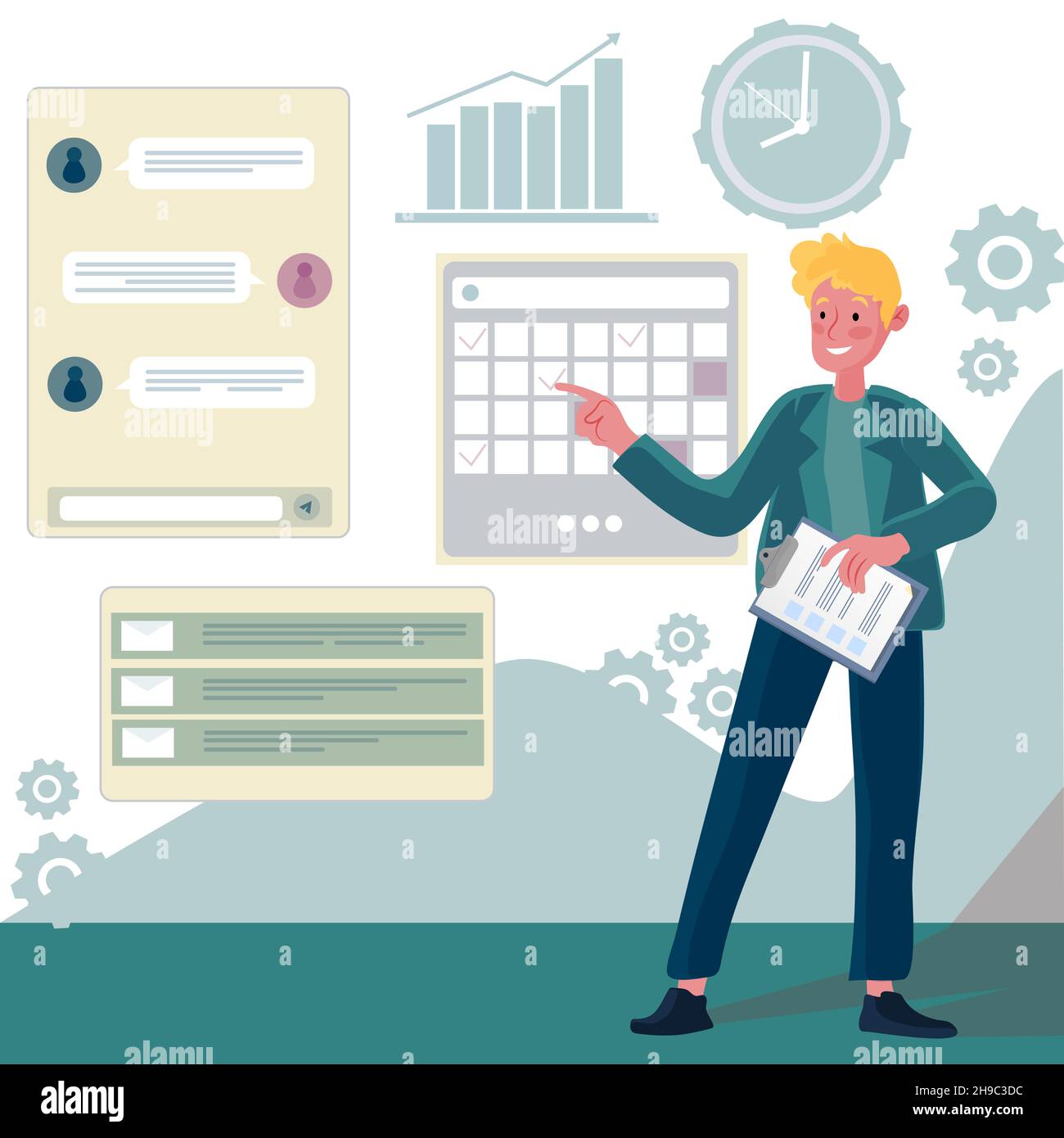 Hand drawn flat design business planning concept Vector illustration ...
