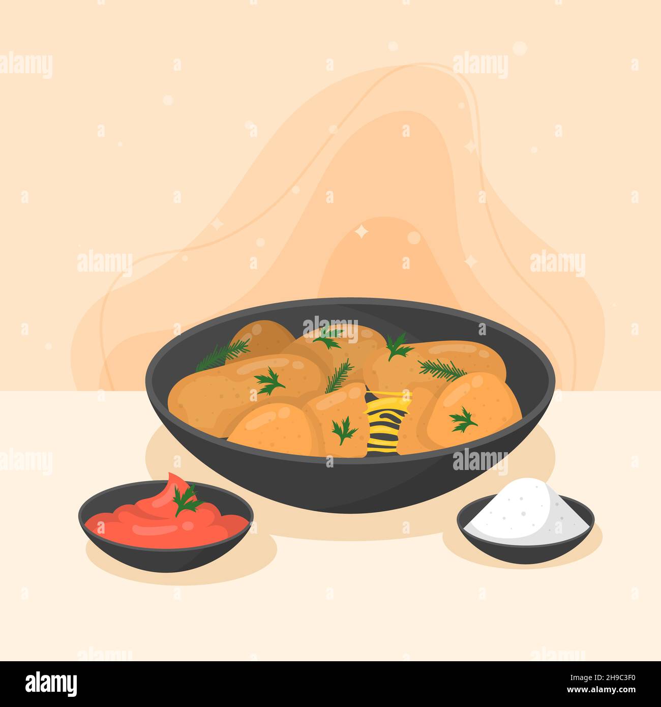 Croquettes illustration in hand drawn style Vector illustration Stock ...