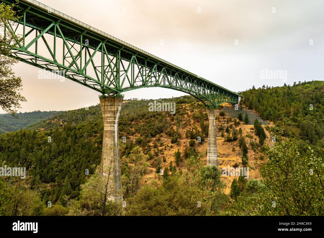 View of Foresthill Bridge, road bridge crossing over the North Fork ...
