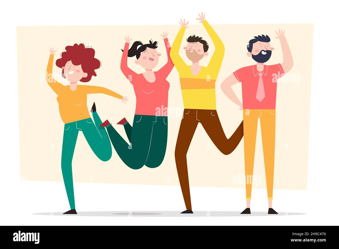 Hand drawn flat design people waving illustration Vector illustration ...