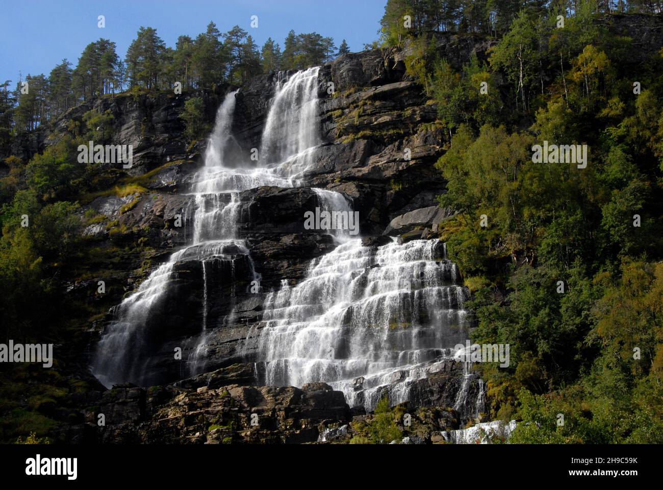 Tvindefossen Waterfall, Norway Stock Photo - Alamy