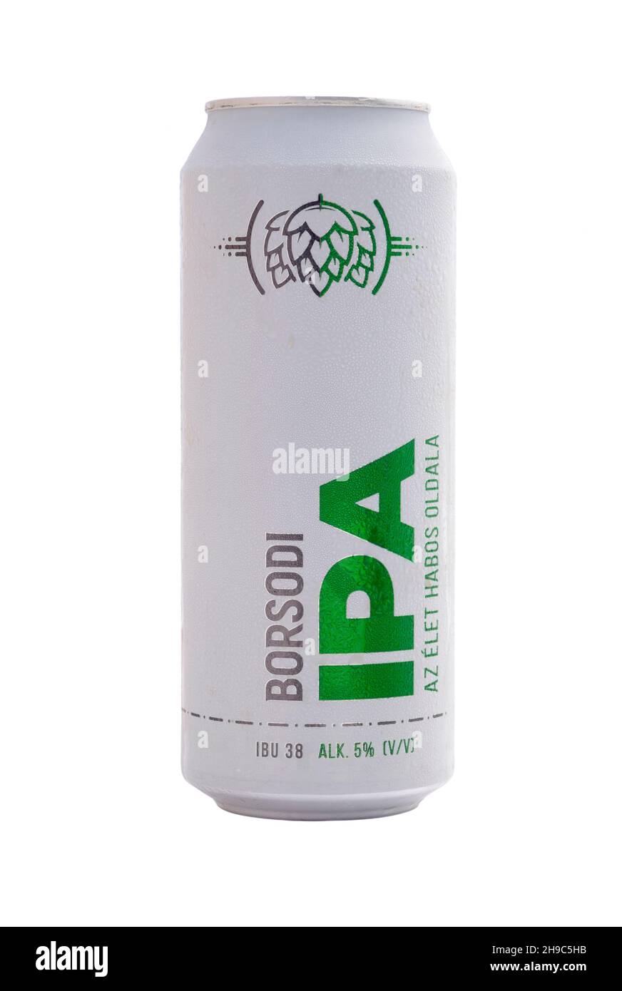 can of borsodi ipa cut out on white background Stock Photo - Alamy