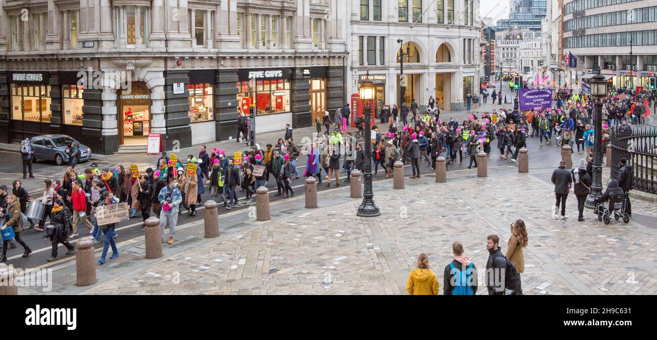London, UK. 3rd Dec, 2021. UCU Rally Tavistock Square. Marching to the ...