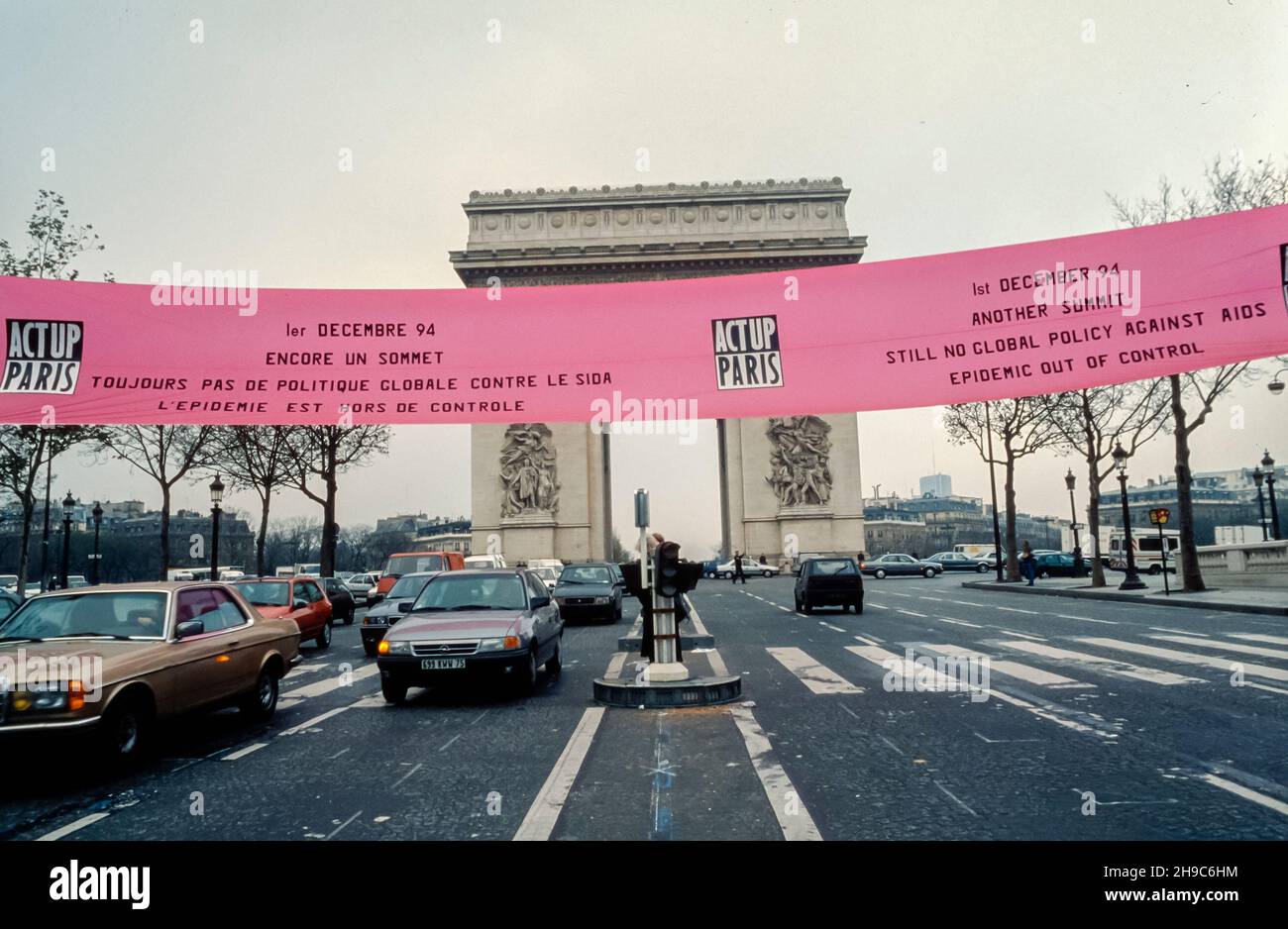 Paris, France, AIDS Activists, Protest Laying DOwn on Avenue Champs ...