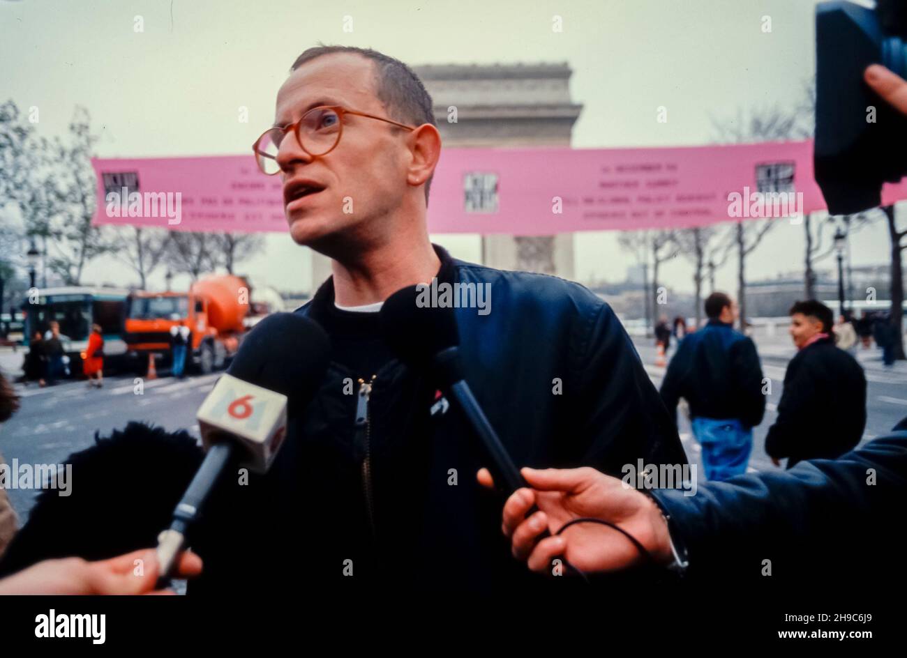 Paris, France, AIDS Activists, Protest Laying DOwn on Avenue Champs ...