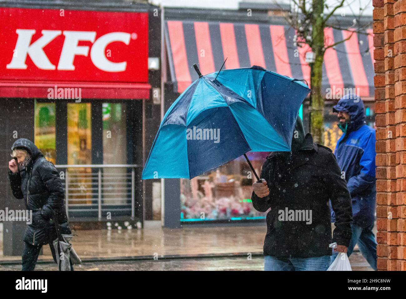 Wind damaged broken umbrella hi-res stock photography and images - Alamy