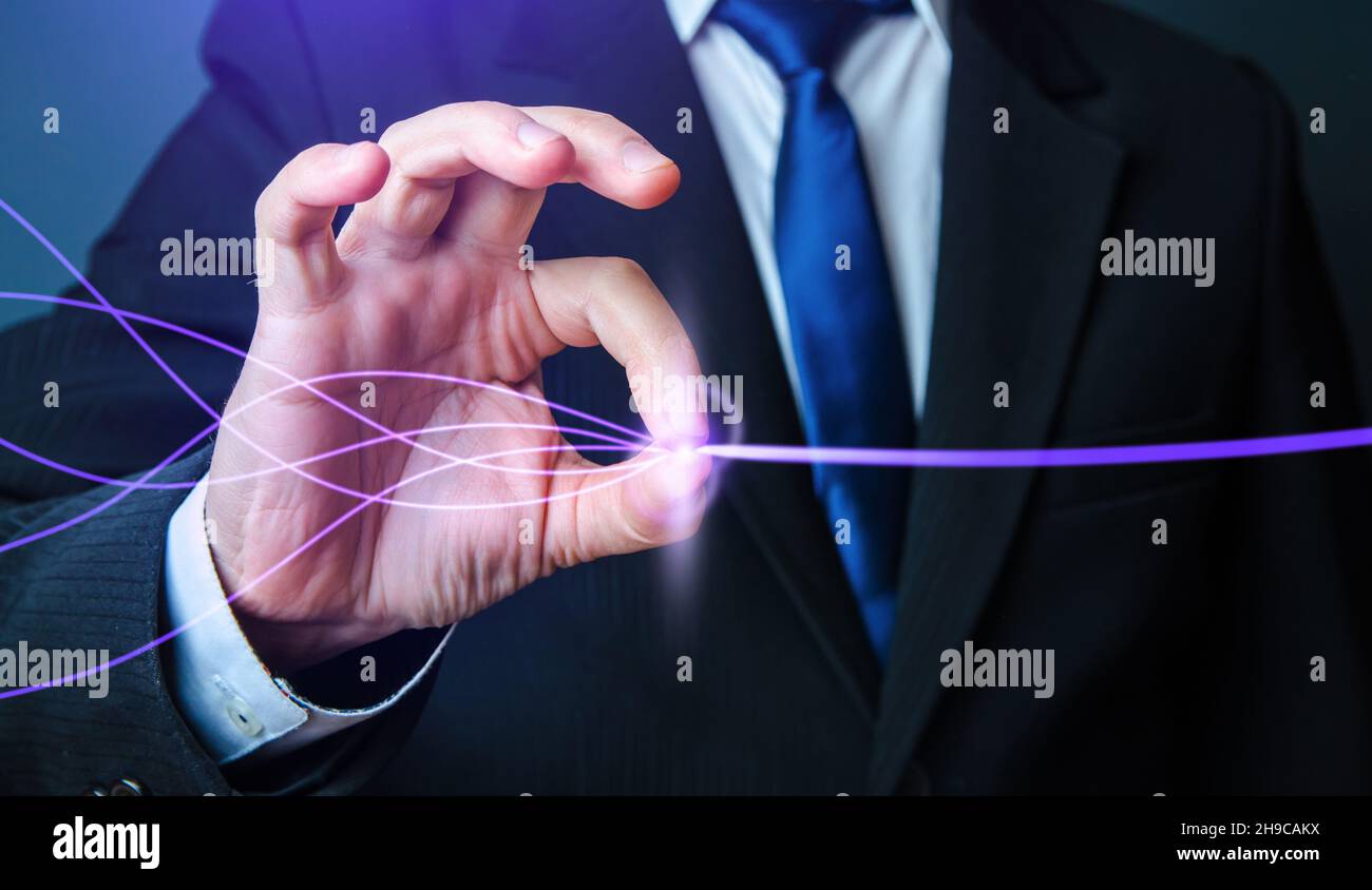 Businessman settles problems. Solving problems and conflicts. Settle ...