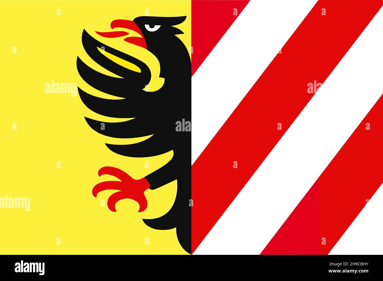 Top view of flag Altdorf, Uri, Switzerland. Swiss patriot and travel ...