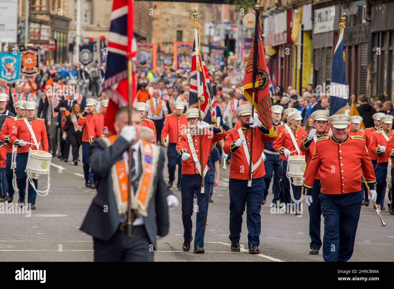 Thousands of members take part in the Orange marches, celebrating the ...