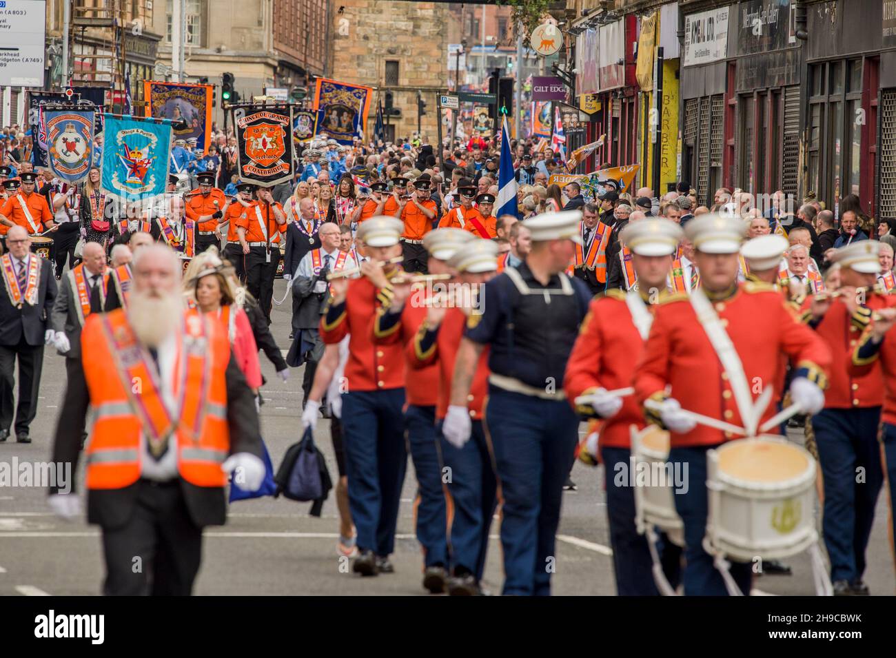 Thousands of members take part in the Orange marches, celebrating the ...