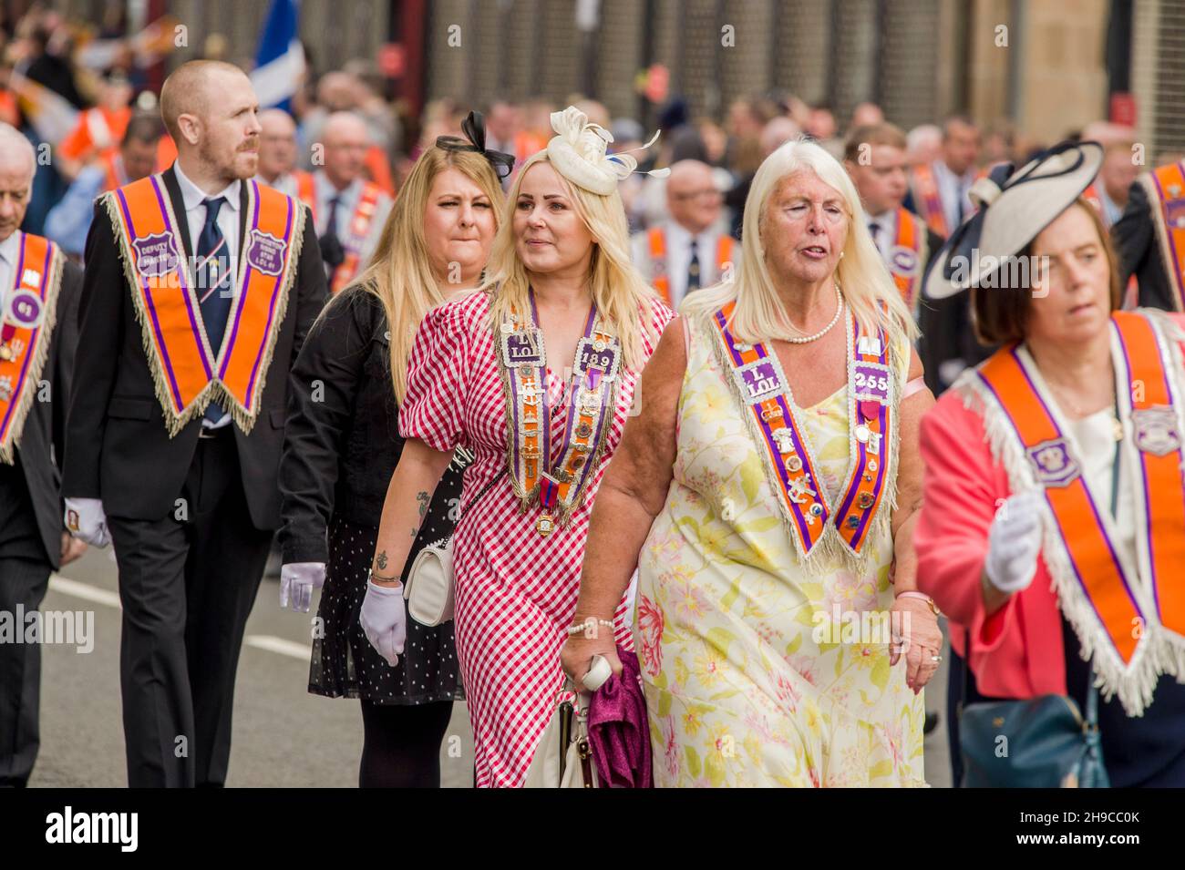 Thousands of members take part in the Orange marches, celebrating the ...