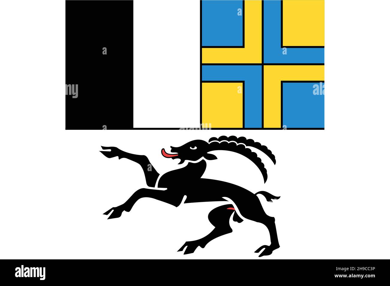 Top view of flag Canton of Graubunden, Switzerland. Swiss patriot and ...
