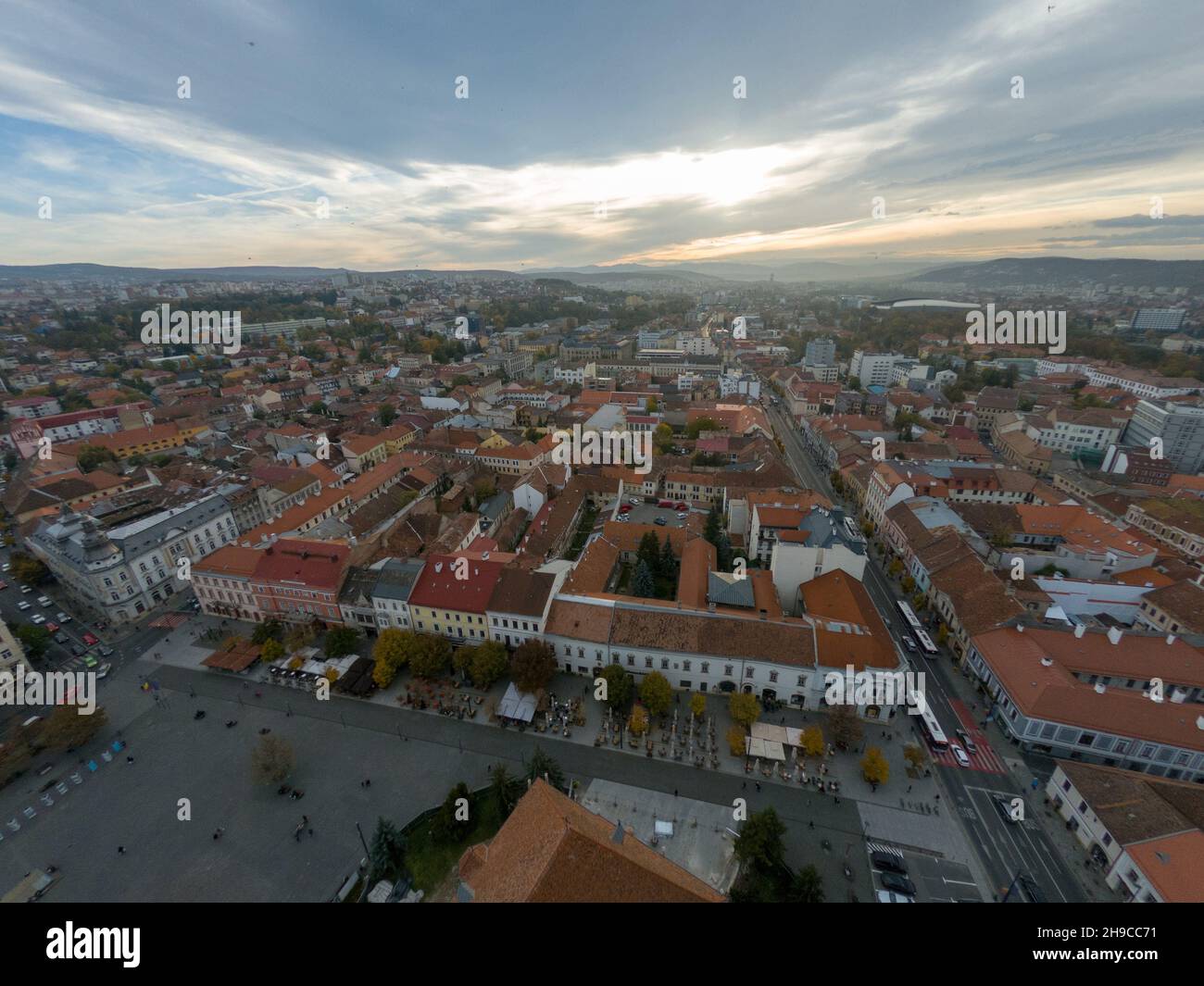 Panoramic view of the city of Cluj Napoca, Kolozsvar, Transylvania ...