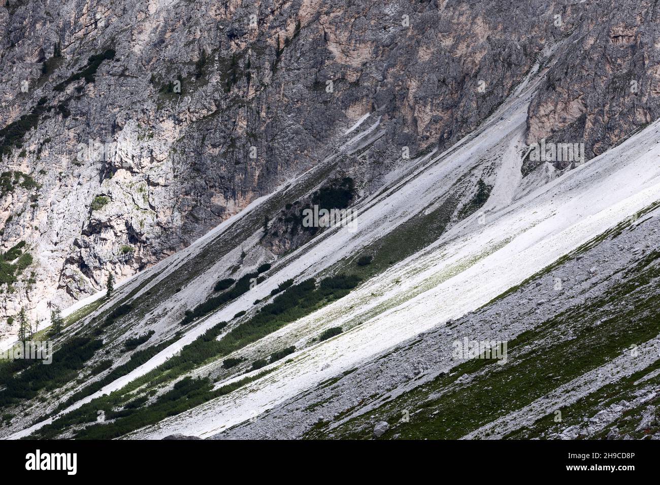 Dolomite slope with characteristic stone color and texture Stock Photo ...