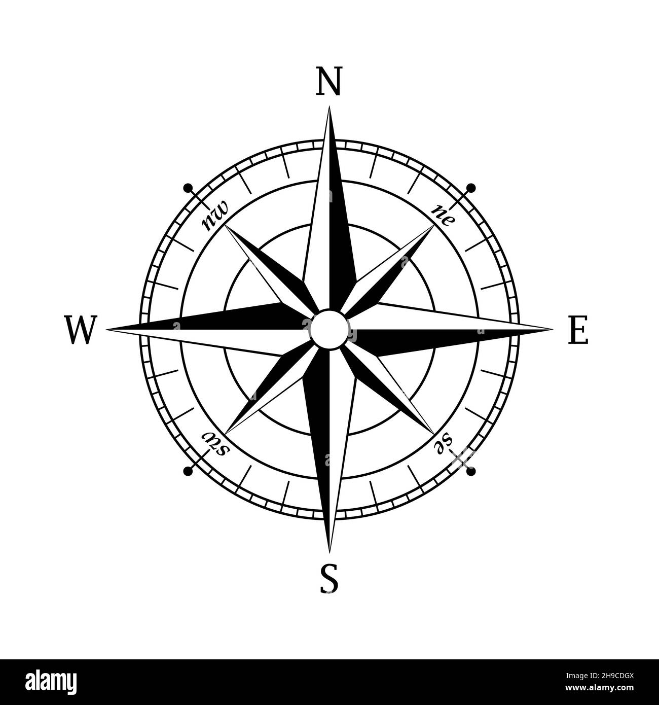 Rose of the winds Stock Vector Images - Alamy