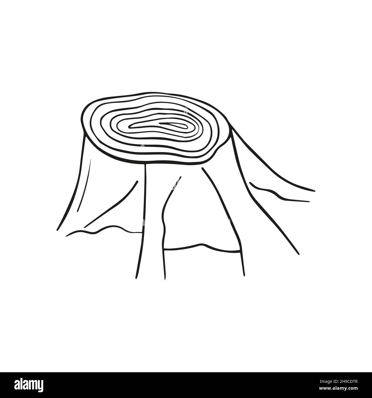 Old stump icon outline Stock Vector Images - Alamy