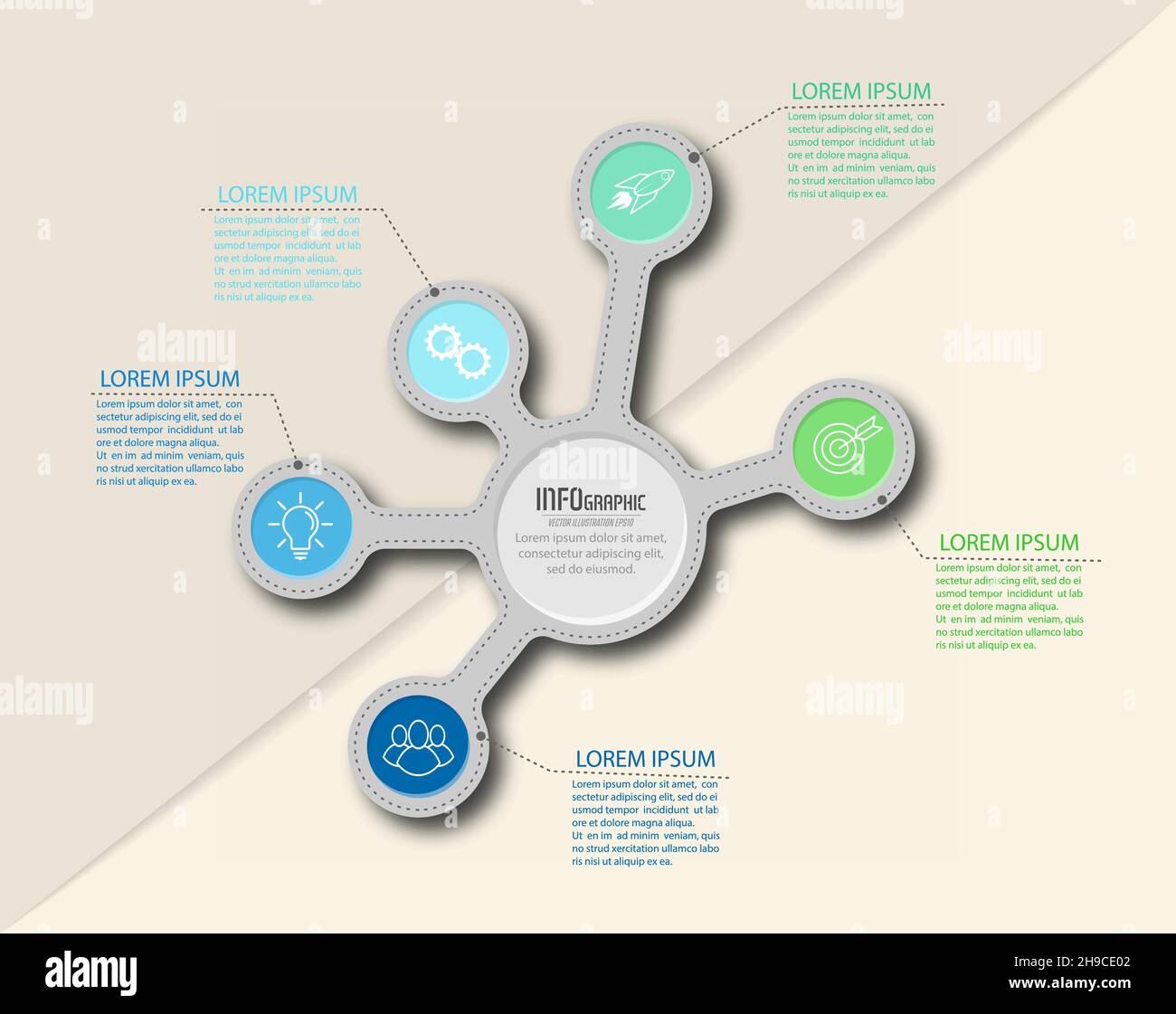 Infographics with pictograms. Template of 4 stages of business ...