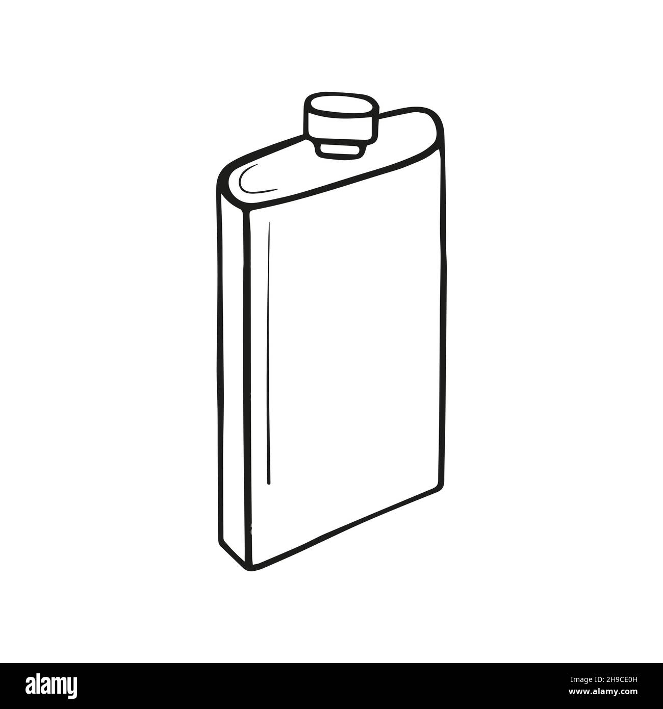 vector drawing doodle sketch of a tourist, hunting flask Stock Vector ...