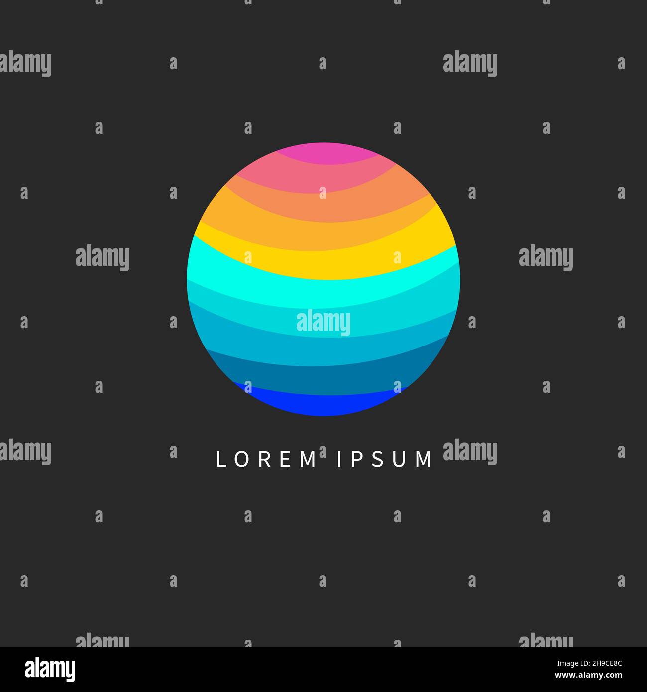 Telecommunications icon. Planet symbol. Networking concept. Round ...