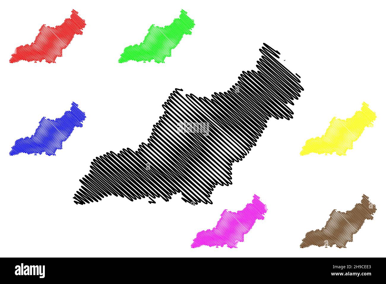 Jalore district (Rajasthan State, Republic of India) map vector ...