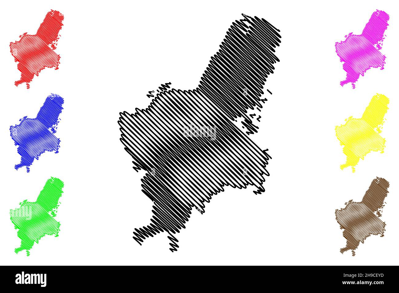 Jamnagar district (Gujarat State, Republic of India) map vector ...