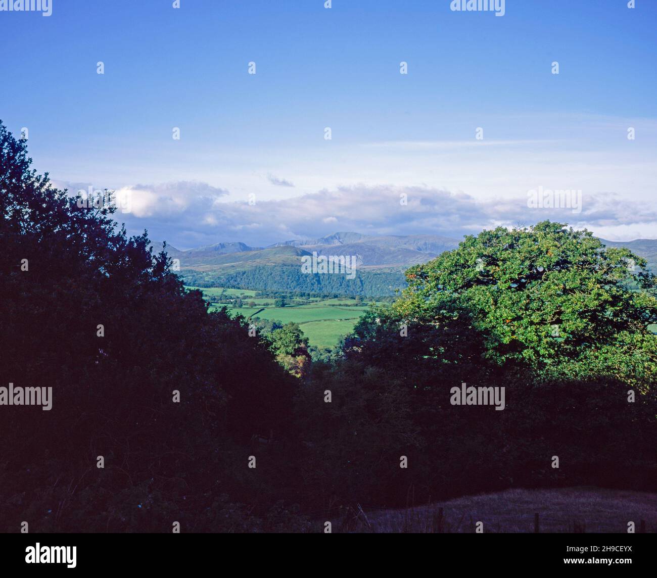 A view along the Conwy Valley Snowdonia North Wales Stock Photo - Alamy