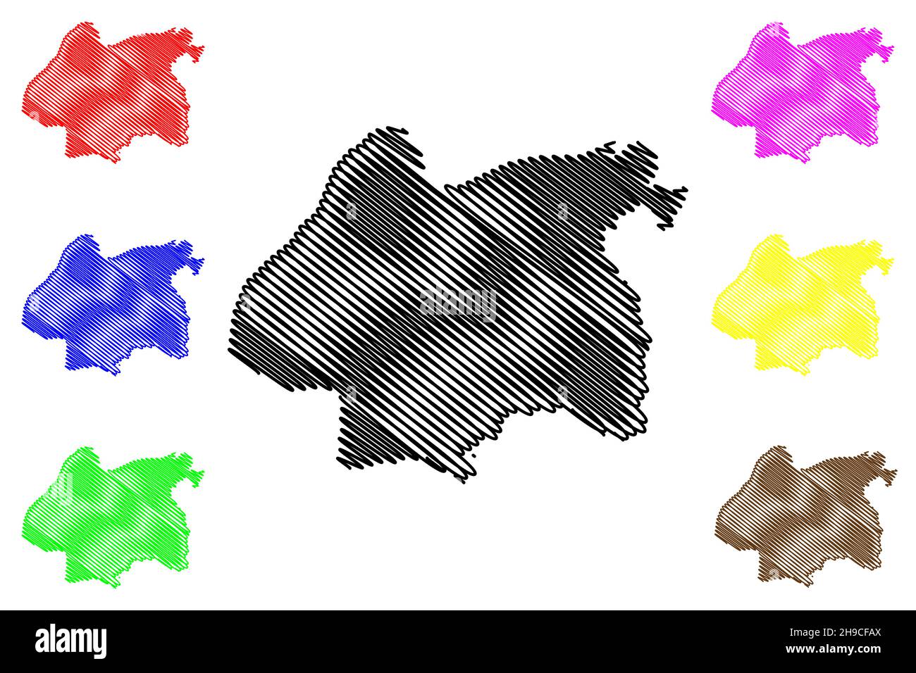 Jaisalmer district (Rajasthan State, Republic of India) map vector ...