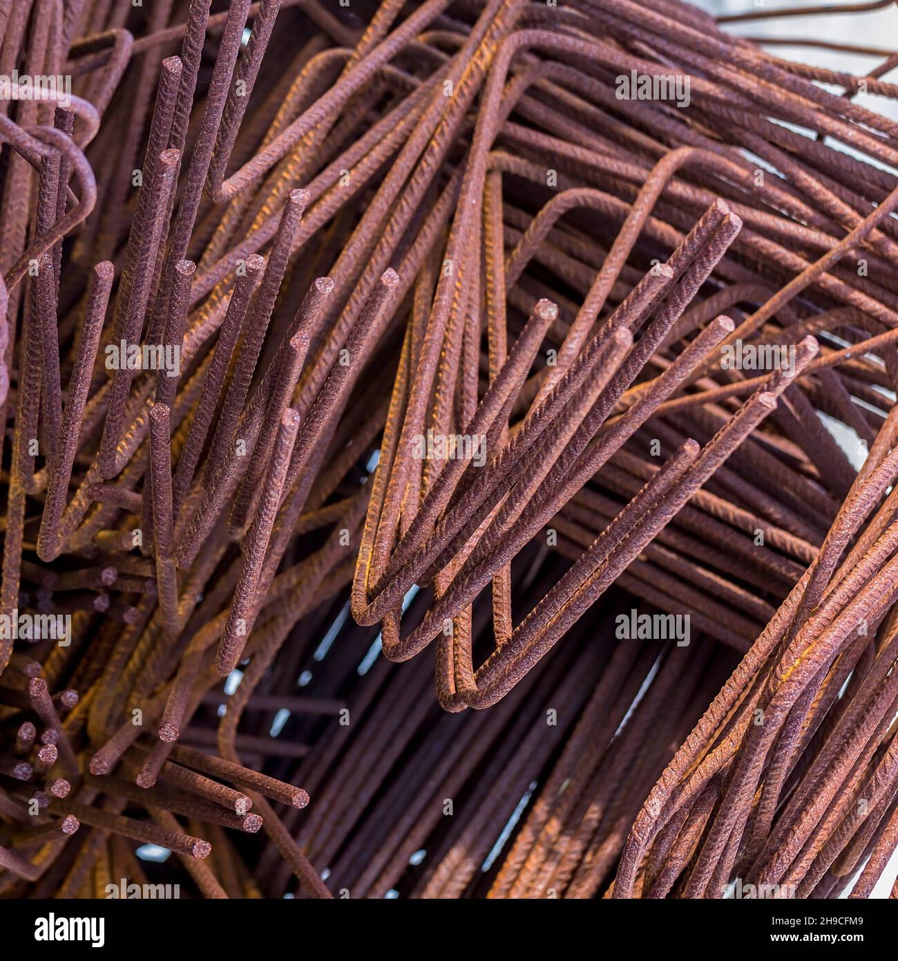 Rusty steel bars in construction site.. Isolated. Stock Image Stock ...