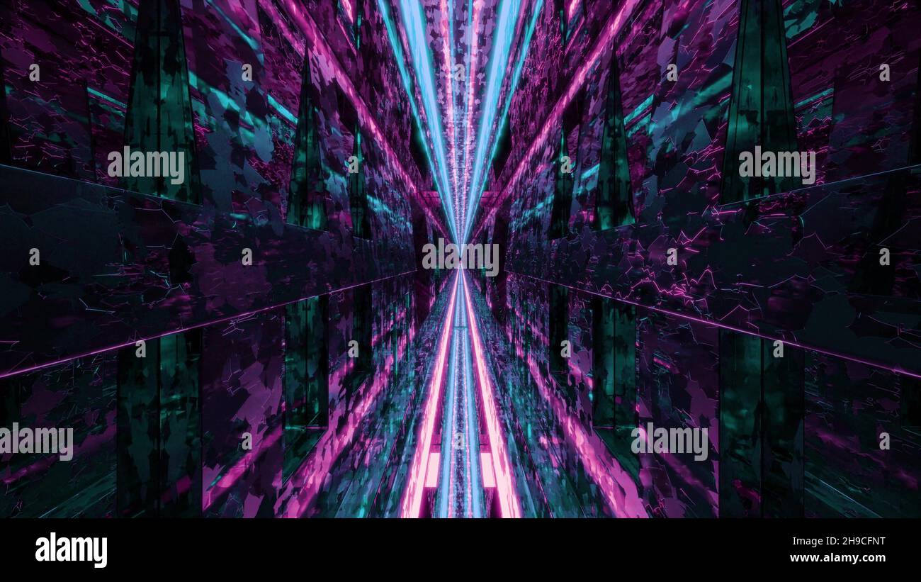 3d illustration with straight lights in 4K UHD tunnel Stock Photo - Alamy
