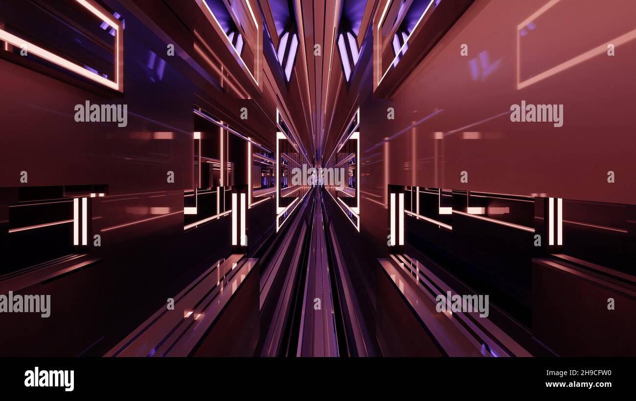 3d illustration of 4K UHD glowing brown geometric tunnel Stock Photo ...