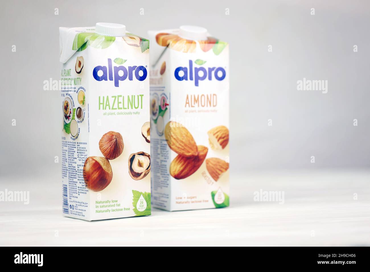 Alpro almond milk hi-res stock photography and images - Alamy