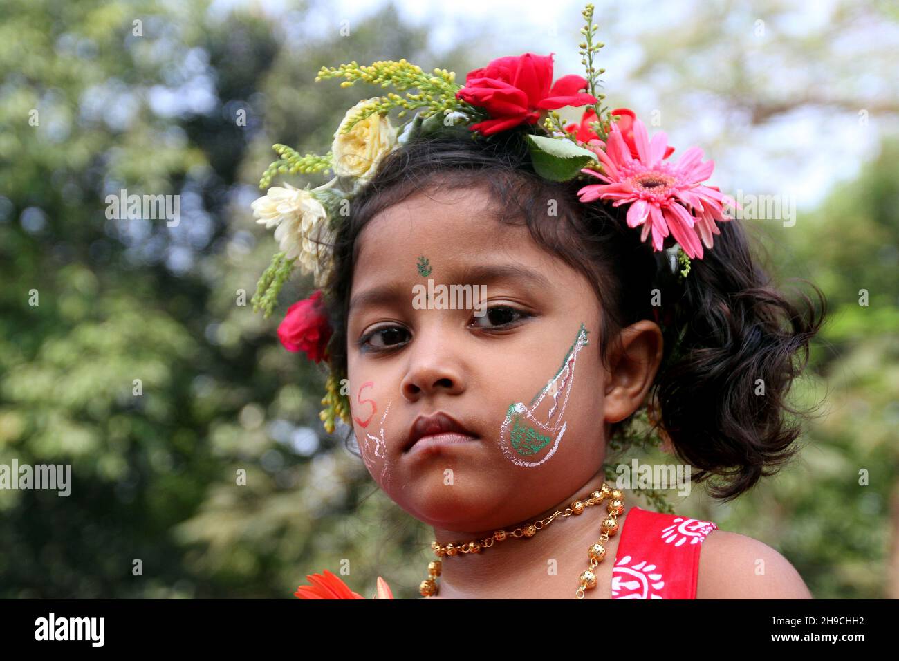 Dhaka, Bangladesh - April 14, 2015: Bangladeshi people attend Mangal ...